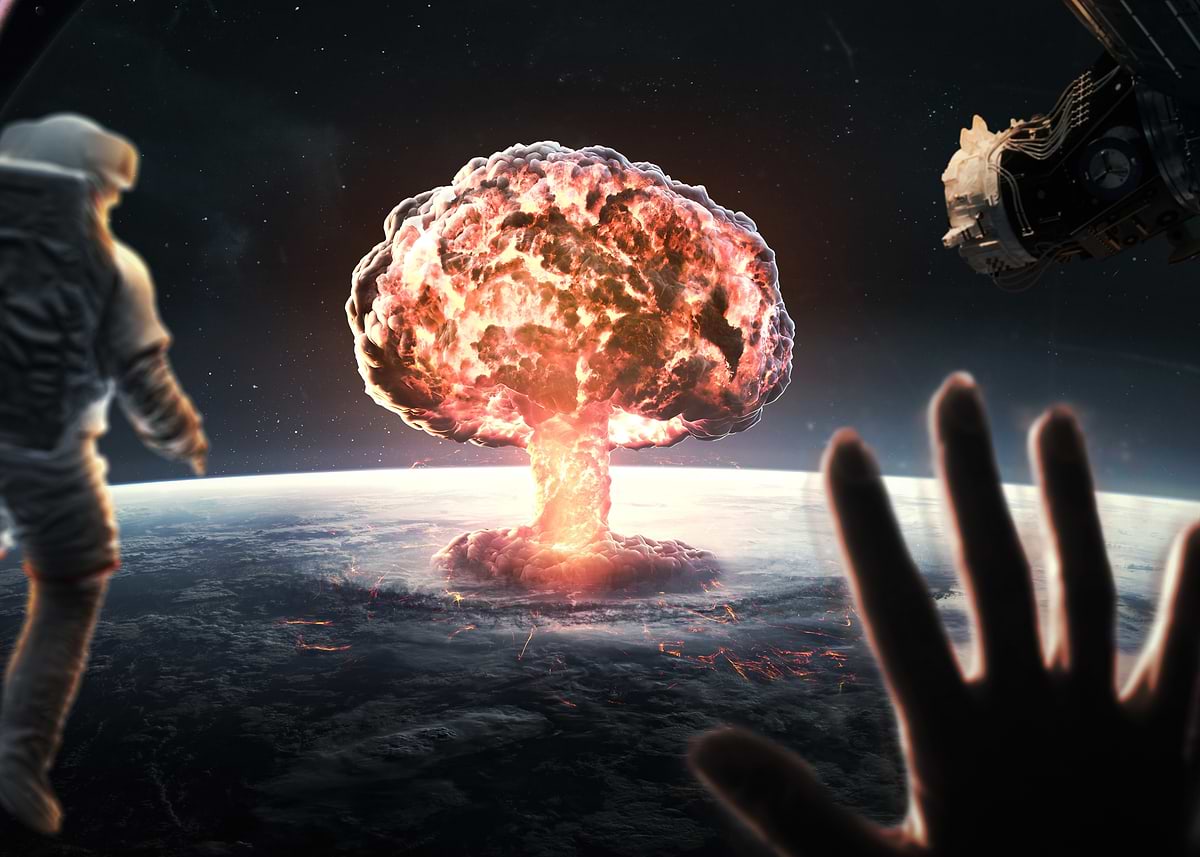 'Nuclear Explosion in Space' Poster, picture, metal print, paint by ...