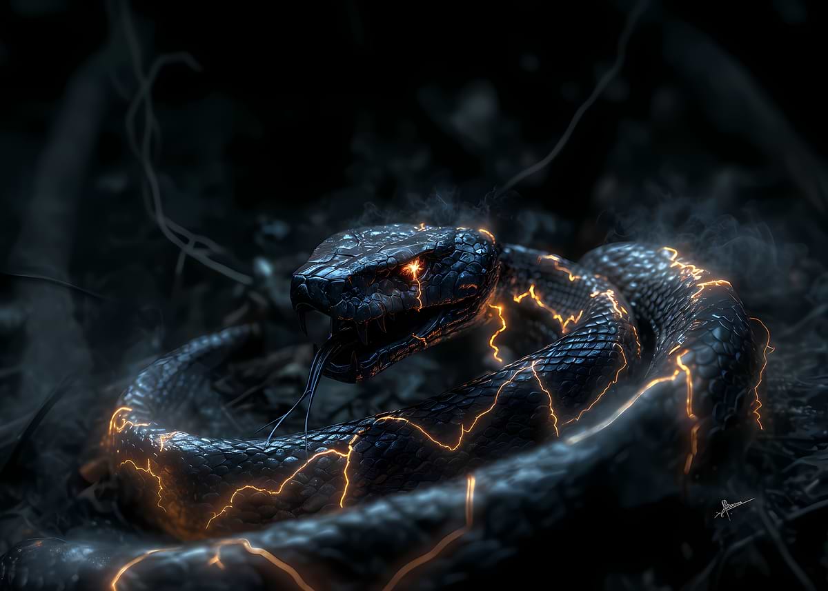 'Electric Snake' Poster, picture, metal print, paint by ldmaestro ...