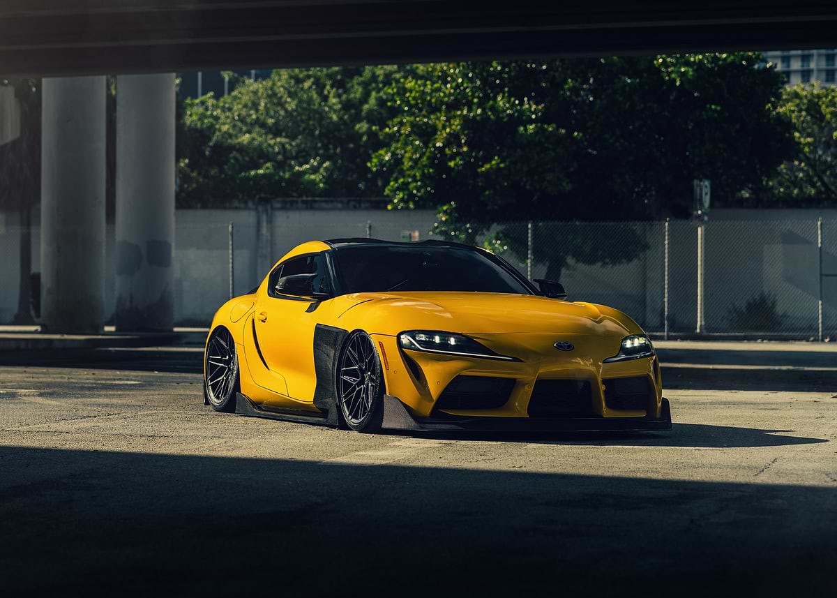 'Yellow Toyota Supra' Poster, picture, metal print, paint by Layla ...