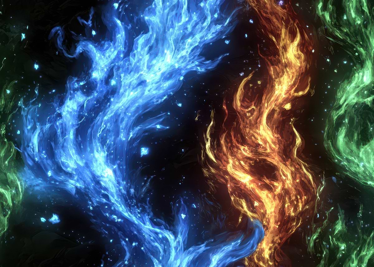 'Abstract Fire Flames' Poster, picture, metal print, paint by ldmaestro ...