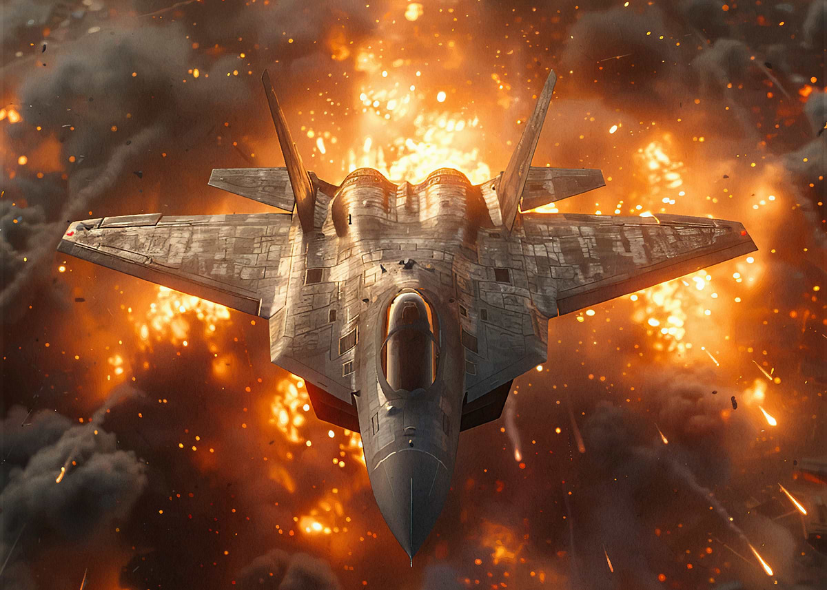 'Fighter Jet Firestorm' Poster, picture, metal print, paint by Mahamed ...