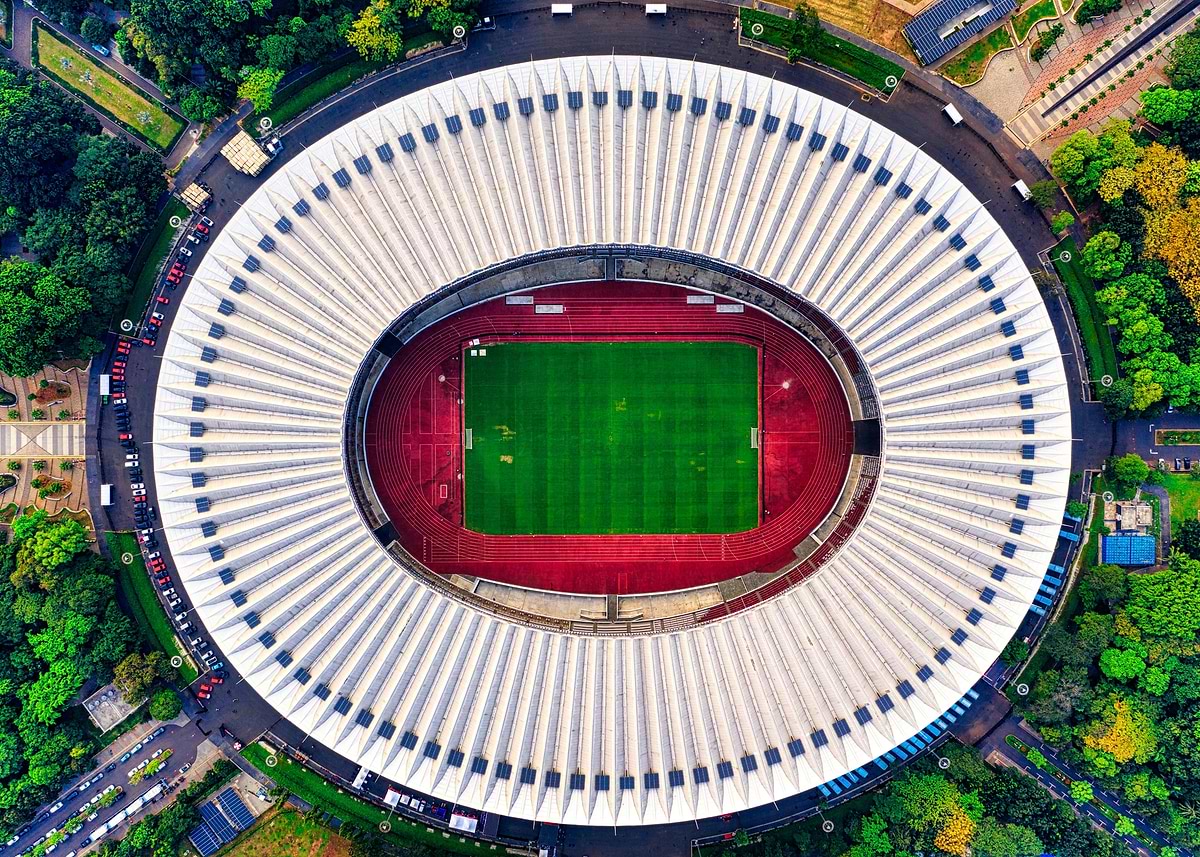 'Aerial View of Stadium' Poster, picture, metal print, paint by NoName ...