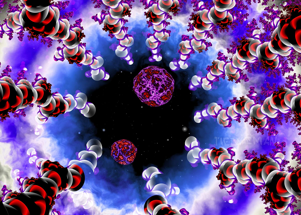 ''Spore' Abstract Space Fractal' Poster, picture, metal print, paint by Tiedyeman | Displate