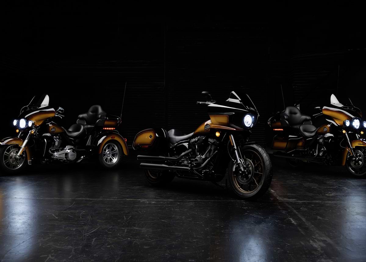 'Gold & Black Motorcycles' Poster, picture, metal print, paint by Sun ...