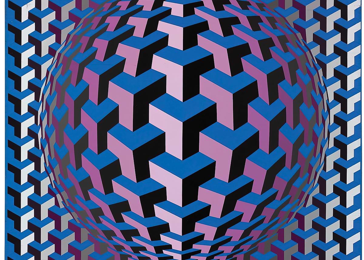 'Op Art Sphere' Poster, picture, metal print, paint by mohamed ouyahya ...