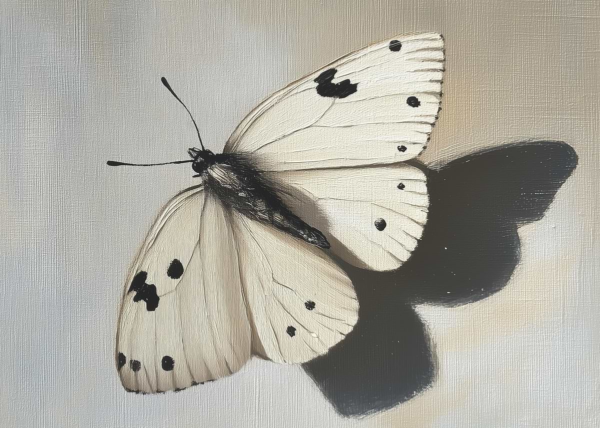 'White Butterfly Painting' Poster, picture, metal print, paint by ...