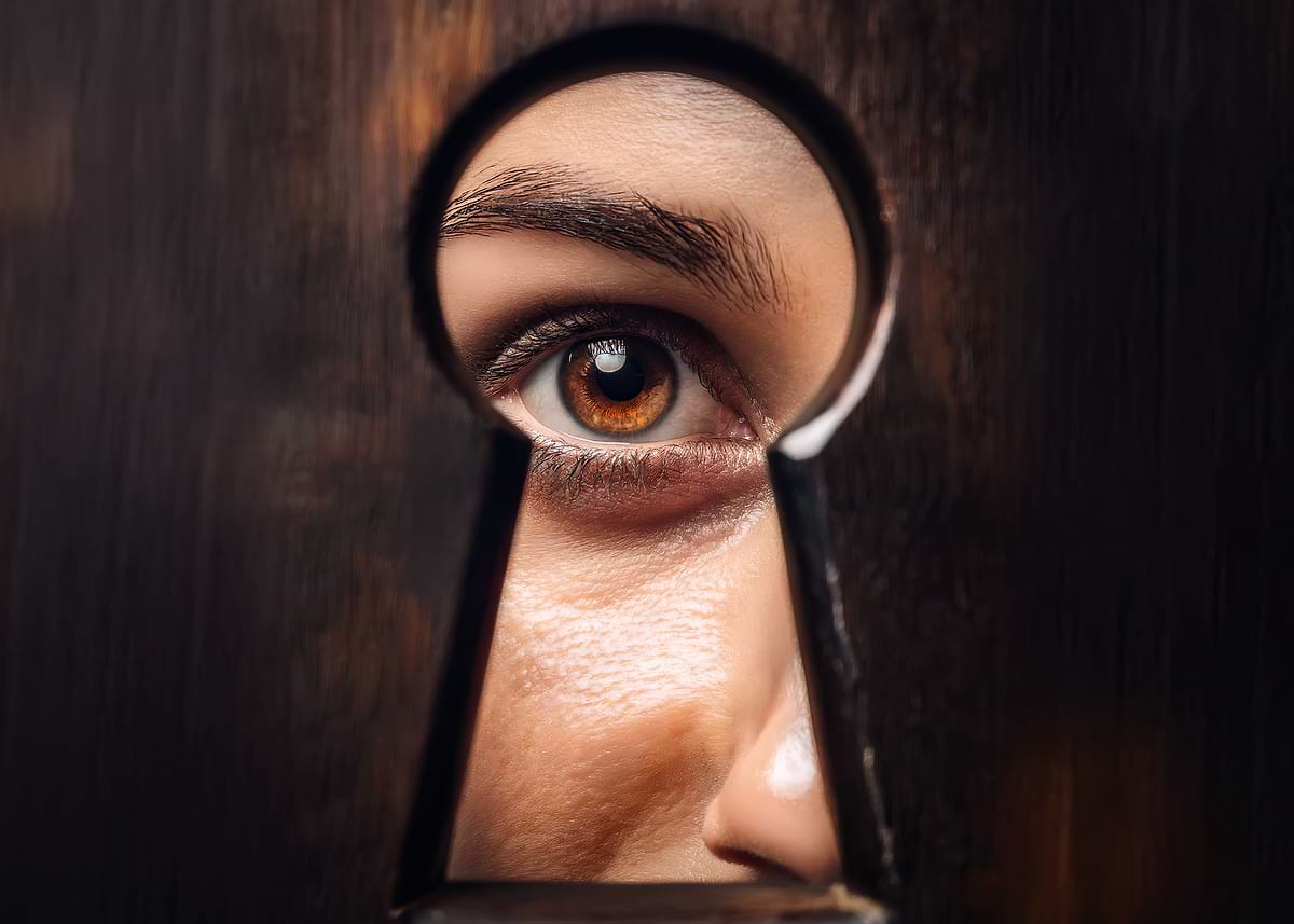 'Eye Through Keyhole' Poster, picture, metal print, paint by ...
