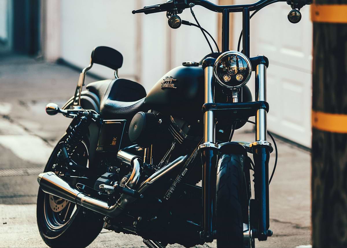 'Black Harley Davidson Motorcycle' Poster, picture, metal print, paint ...