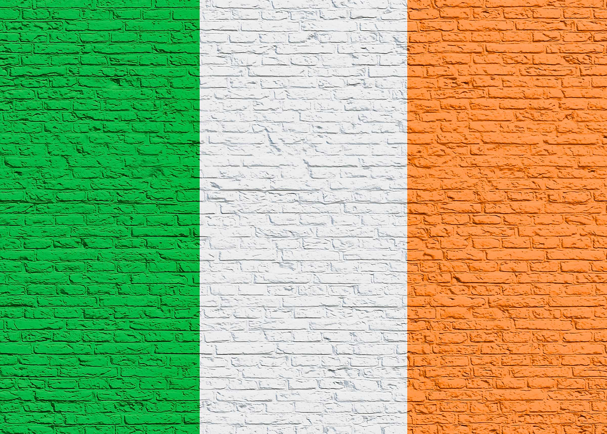 'Irish Flag Brick Wall - Ireland' Poster, picture, metal print, paint ...