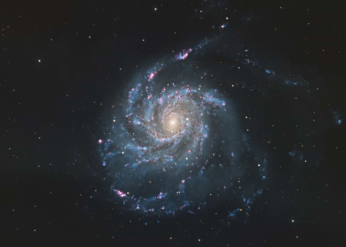 'M101 Galaxy in Deep Space' Poster, picture, metal print, paint by ...