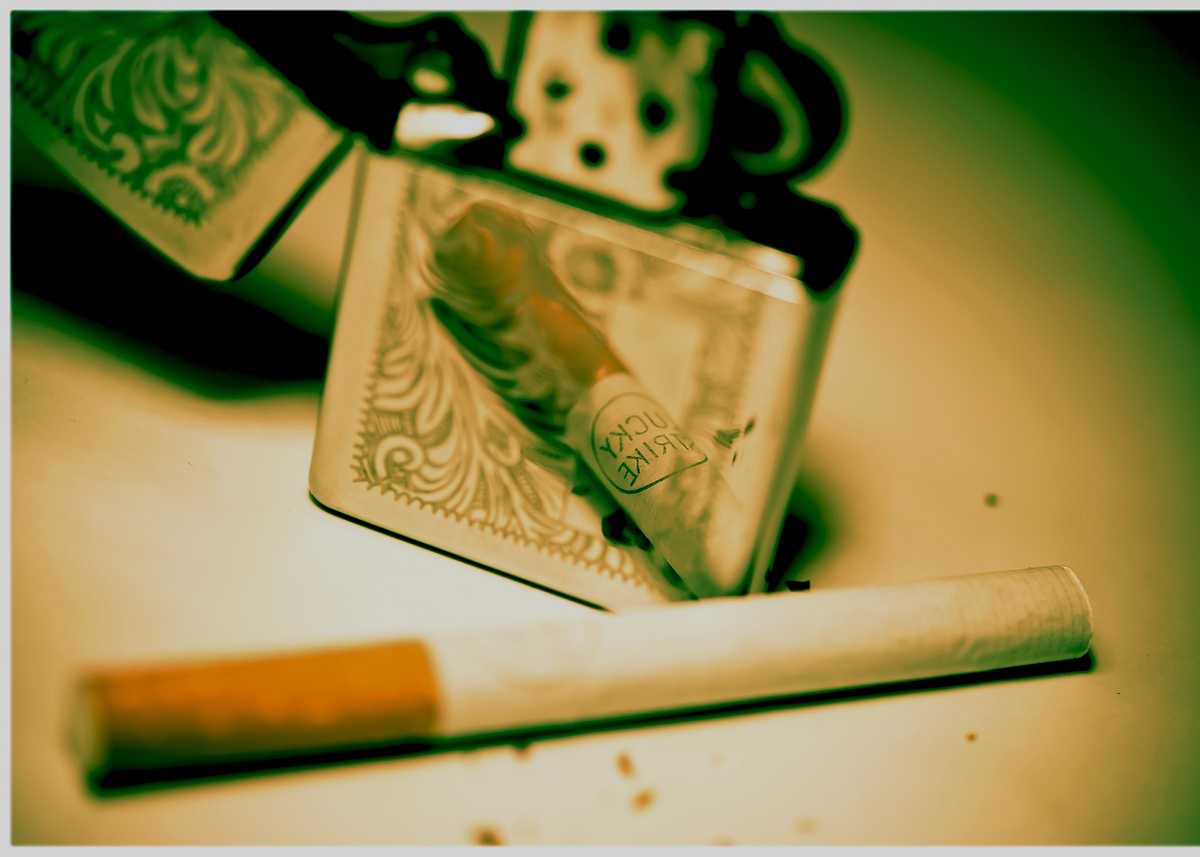 'Cigarettes and Lighter Still Life' Poster, picture, metal print, paint ...