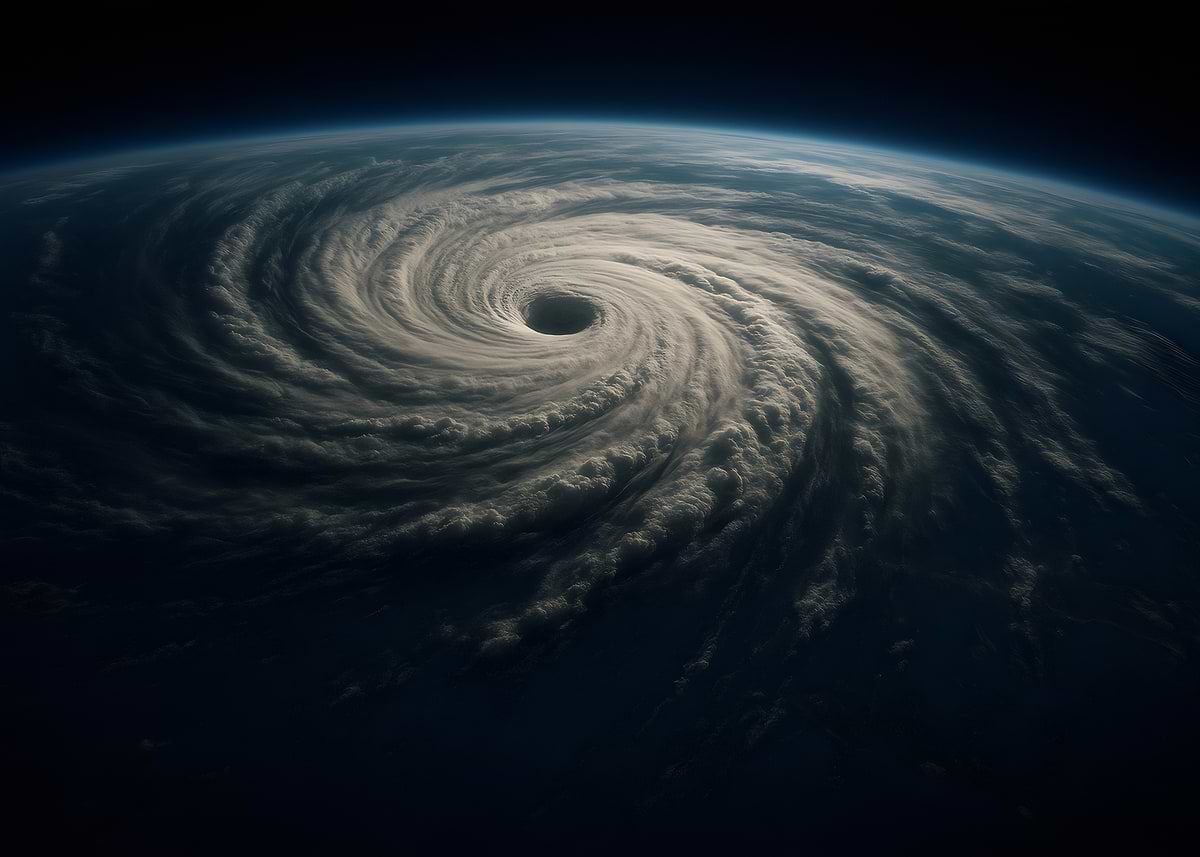 'Hurricane from Space' Poster, picture, metal print, paint by Dzabdo ...