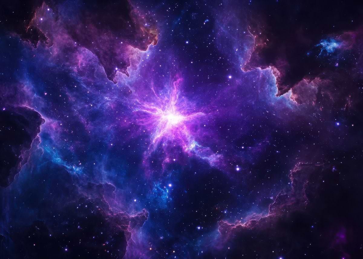 'Galaxy Vibrant Nebula Starfield' Poster, picture, metal print, paint ...