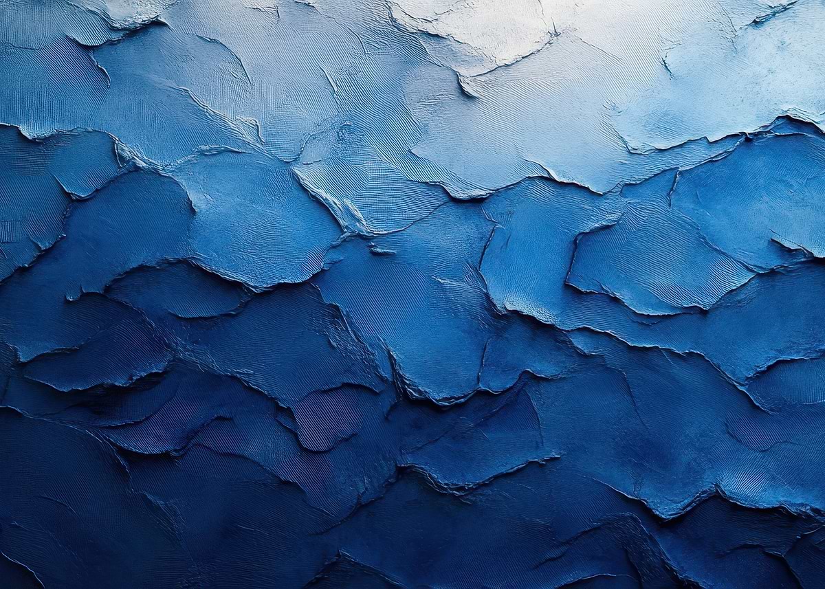 'Abstract Blue Textured Painting' Poster, picture, metal print, paint ...
