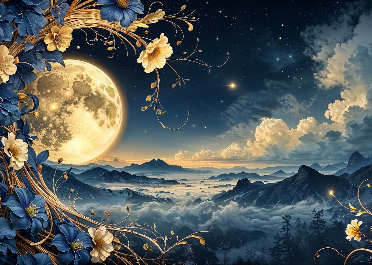 'Moonlight Bloom' Poster, picture, metal print, paint by Sakurooma ...