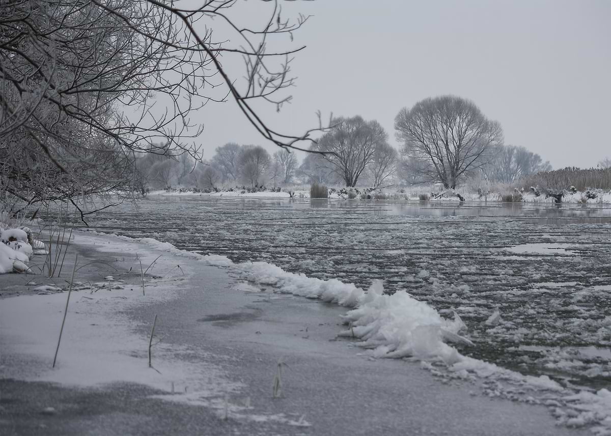 'Frozen River Landscape' Poster, picture, metal print, paint by Florian ...