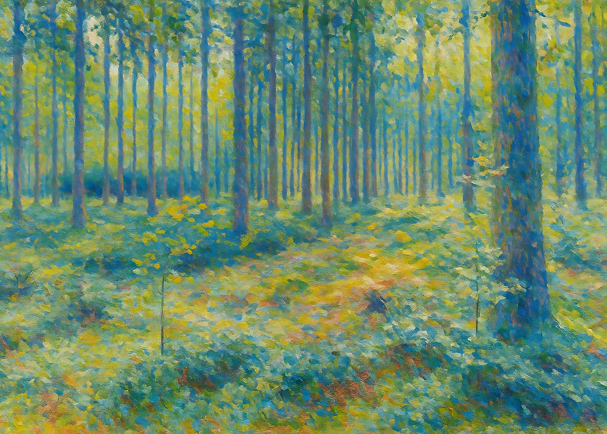 'Impressionistic Forest Landscape Painting' Poster, picture, metal ...