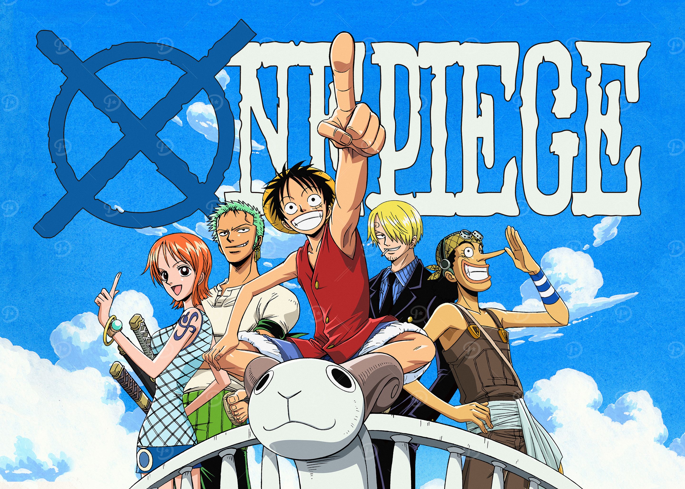 'Alabasta Straw Hats on Going Merry' Poster, picture, metal print ...