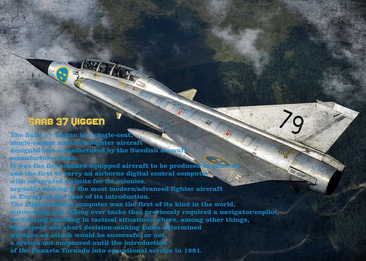 'Saab 37 Viggen Fighter Jet' Poster, picture, metal print, paint by ...