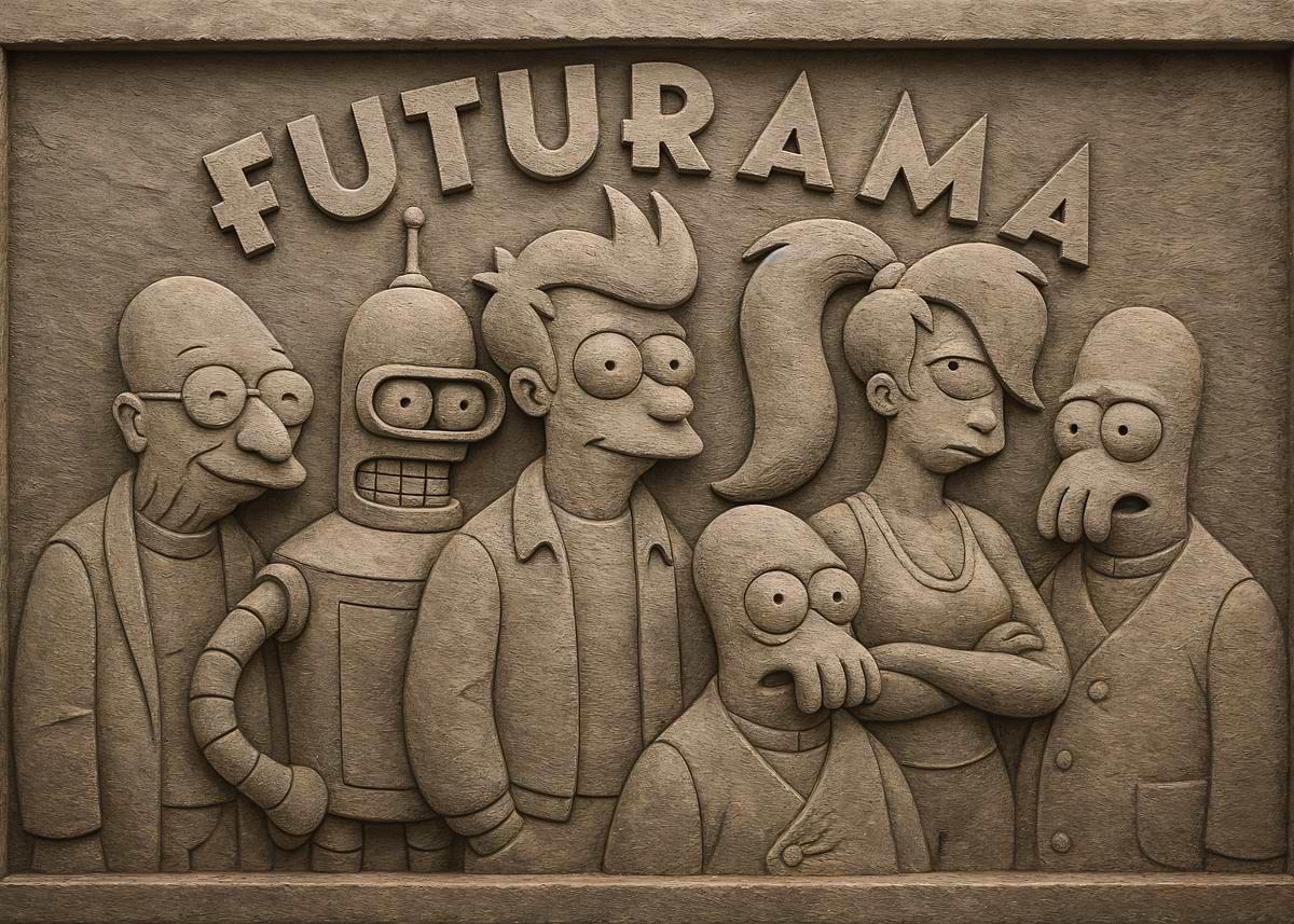 'Futurama Stone Carving' Poster, picture, metal print, paint by Rise ...