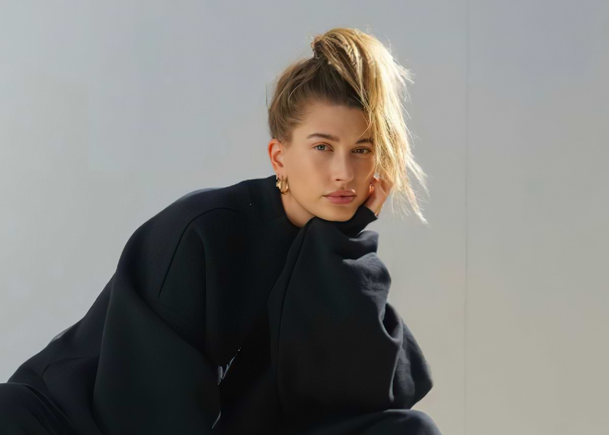 'Hailey Bieber Portrait' Poster, picture, metal print, paint by Finnick ...