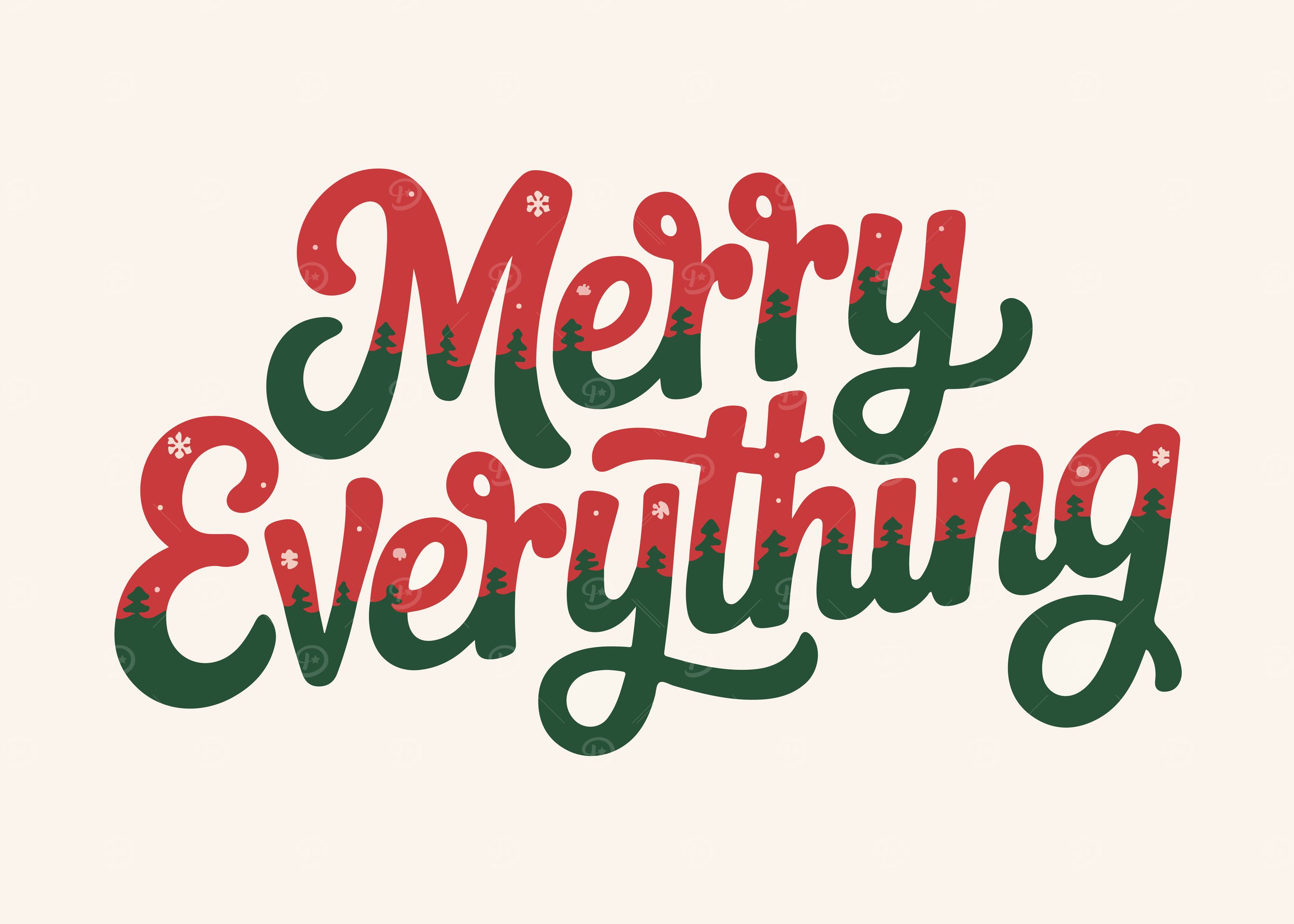 'Merry Everything Holiday Greeting' Poster, picture, metal print, paint ...