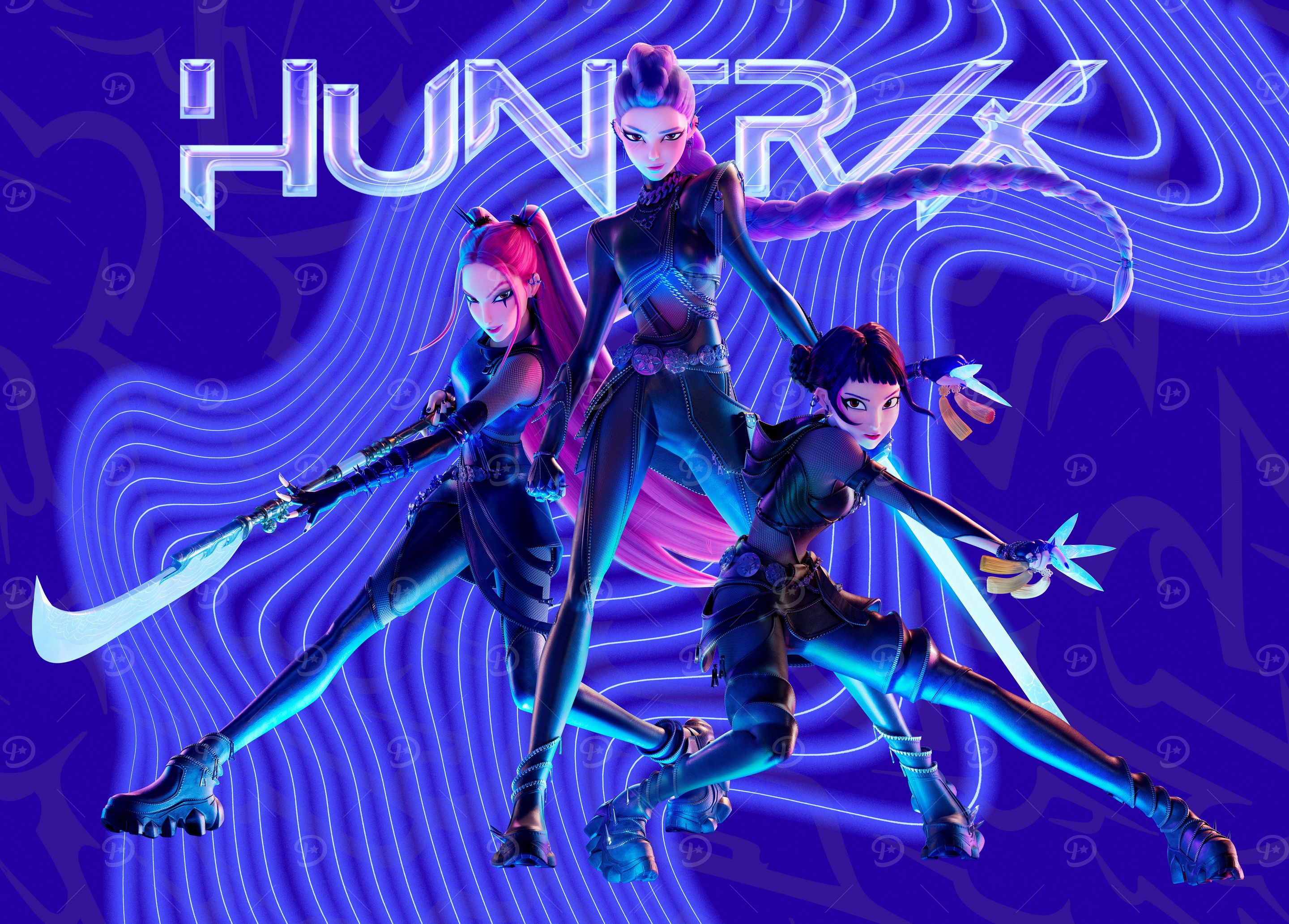 'KPop: Demon Hunters Trio' Poster, picture, metal print, paint by K-Pop ...