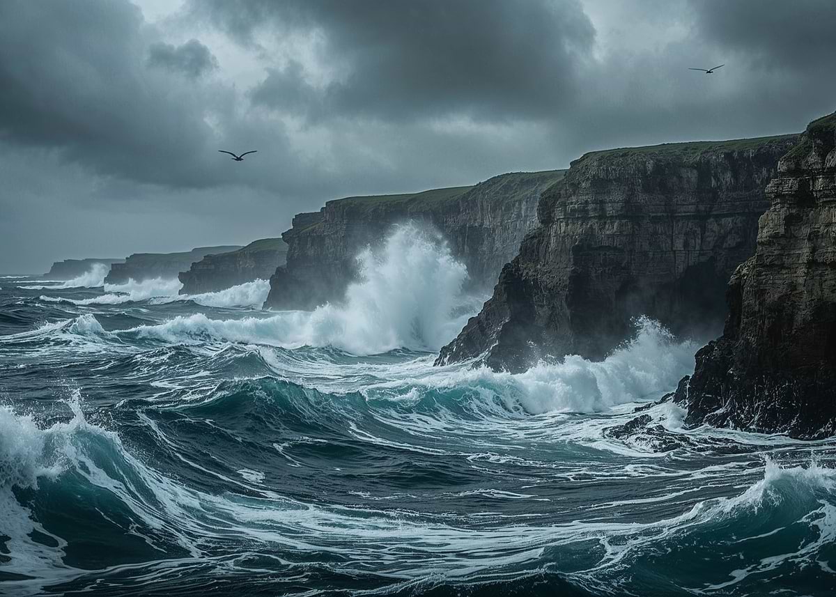 'Stormy Cliffs of Moher, Ireland' Poster, picture, metal print, paint ...