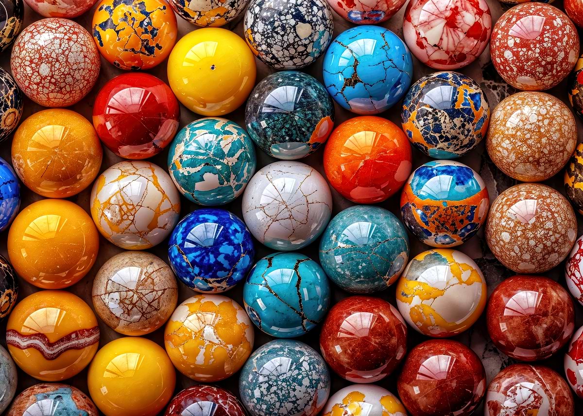 'Colorful Marbles Close-Up' Poster, picture, metal print, paint by Mad ...