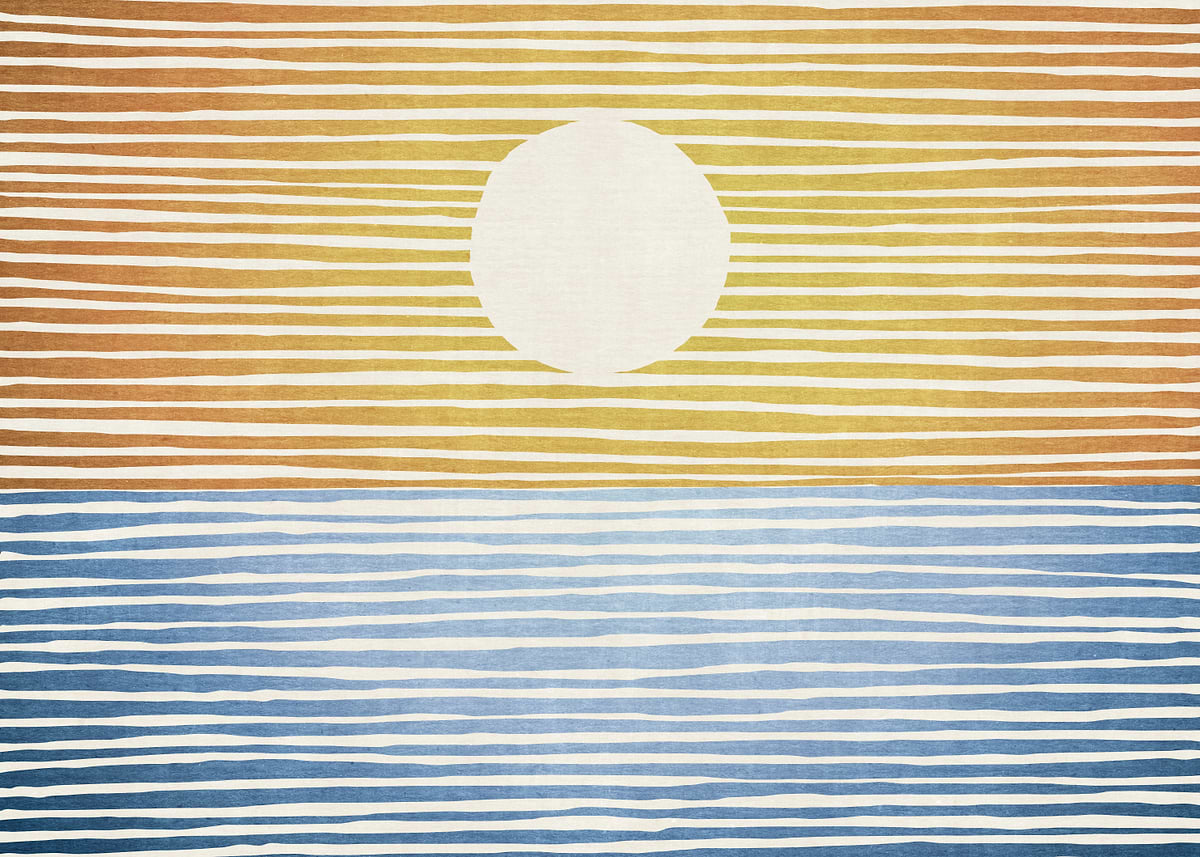 'Abstract Seascape Sun over the Sea' Poster, picture, metal print ...