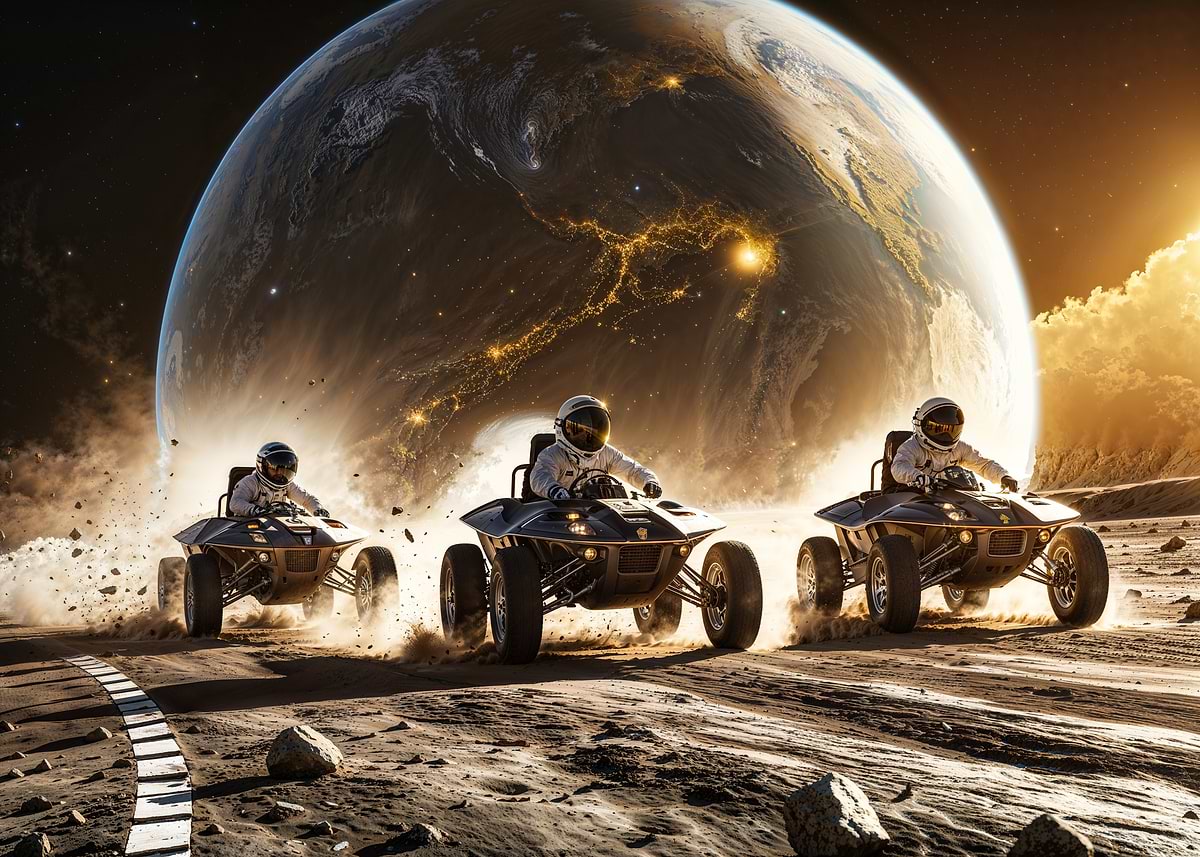 'The Space Race' Poster, picture, metal print, paint by Kenneth McGhee ...