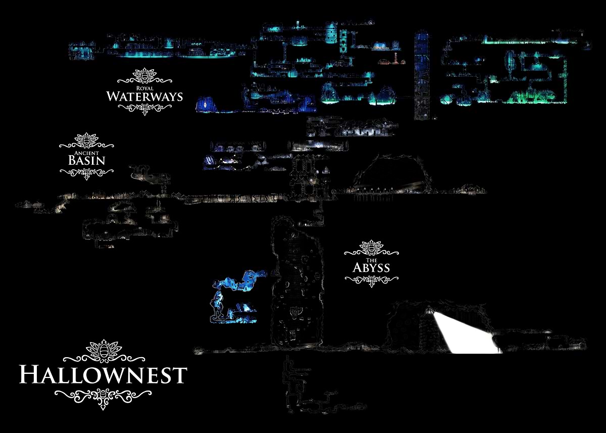 'Hollow Knight Map - HallowNest' Poster, picture, metal print, paint by ...