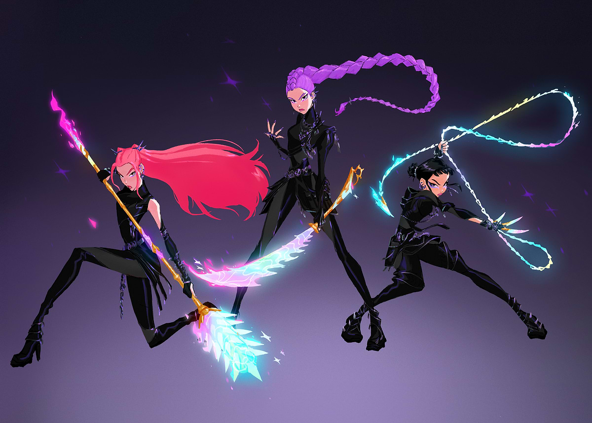 'Mira, Rumi and Zoey- Three Mystical Warriors' Poster, picture, metal print, paint by K-Pop ...