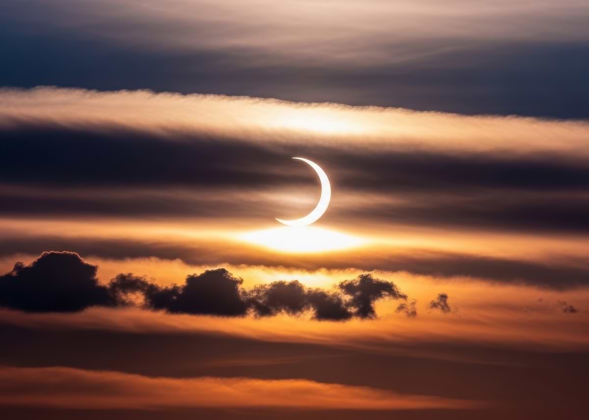 'Crescent Sun During Solar Eclipse' Poster, picture, metal print, paint ...