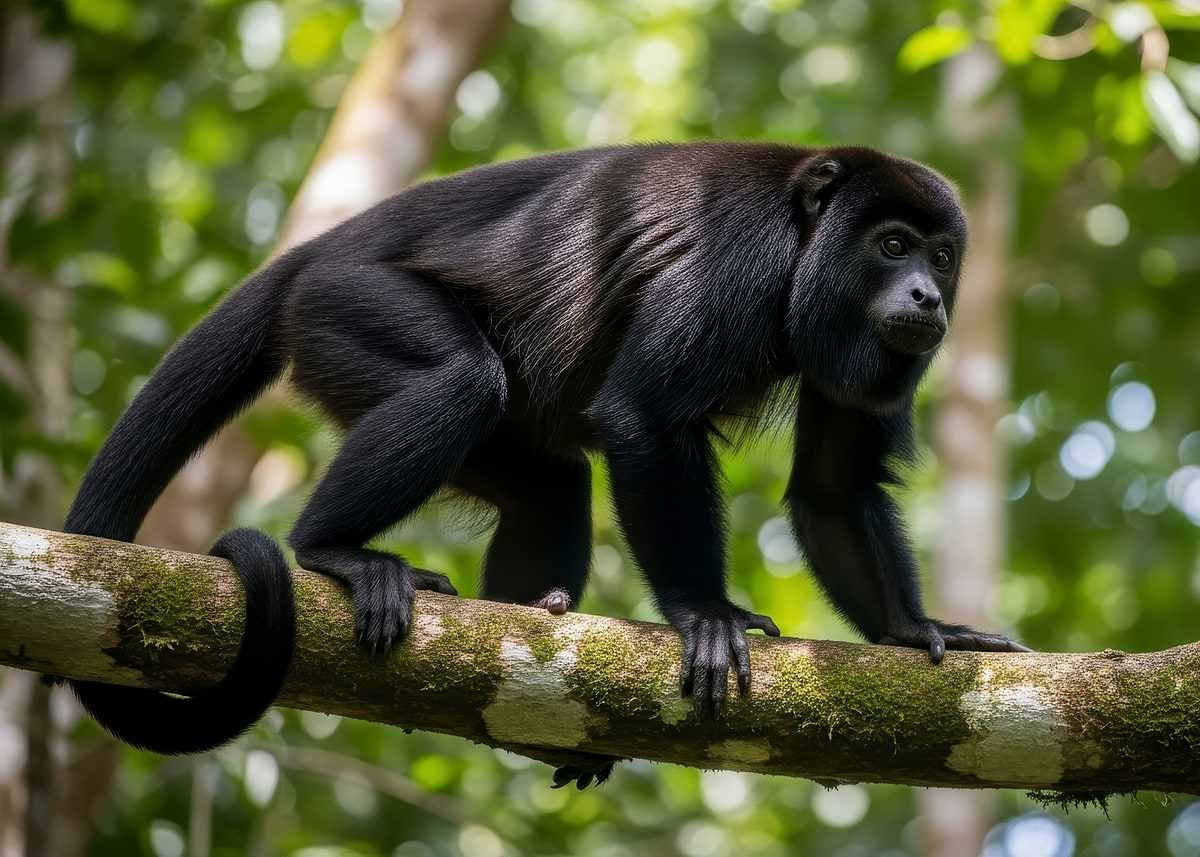 'Howler Monkey on a Branch' Poster, picture, metal print, paint by ...