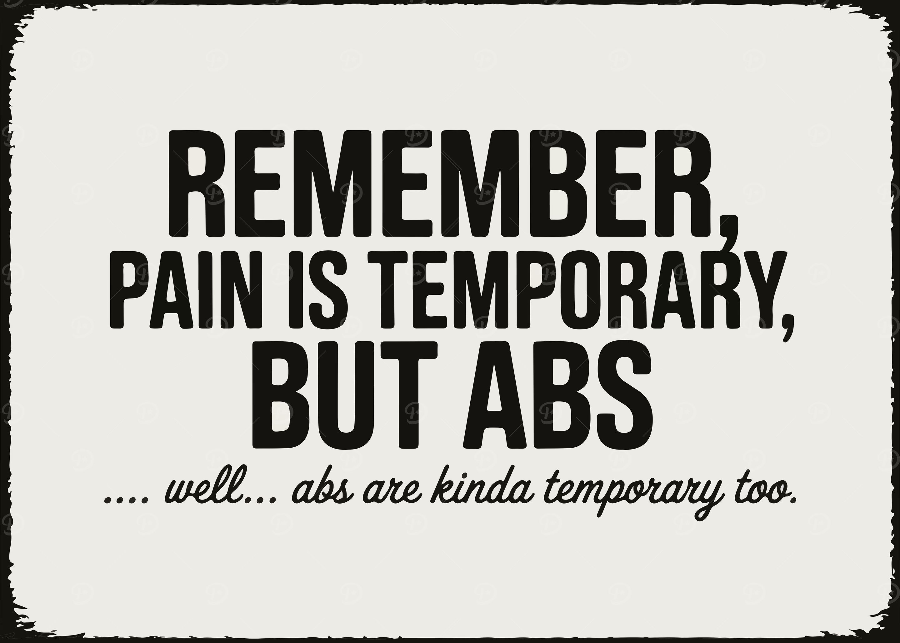 'Motivational Fitness Quote: Temporary Abs' Poster, picture, metal ...