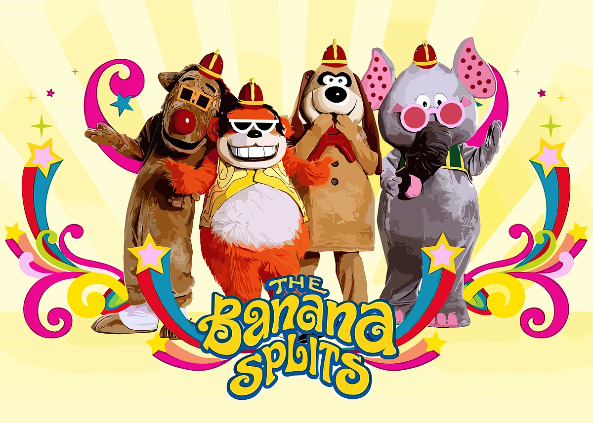 'The Banana Splits Cartoon Characters' Poster, picture, metal print ...