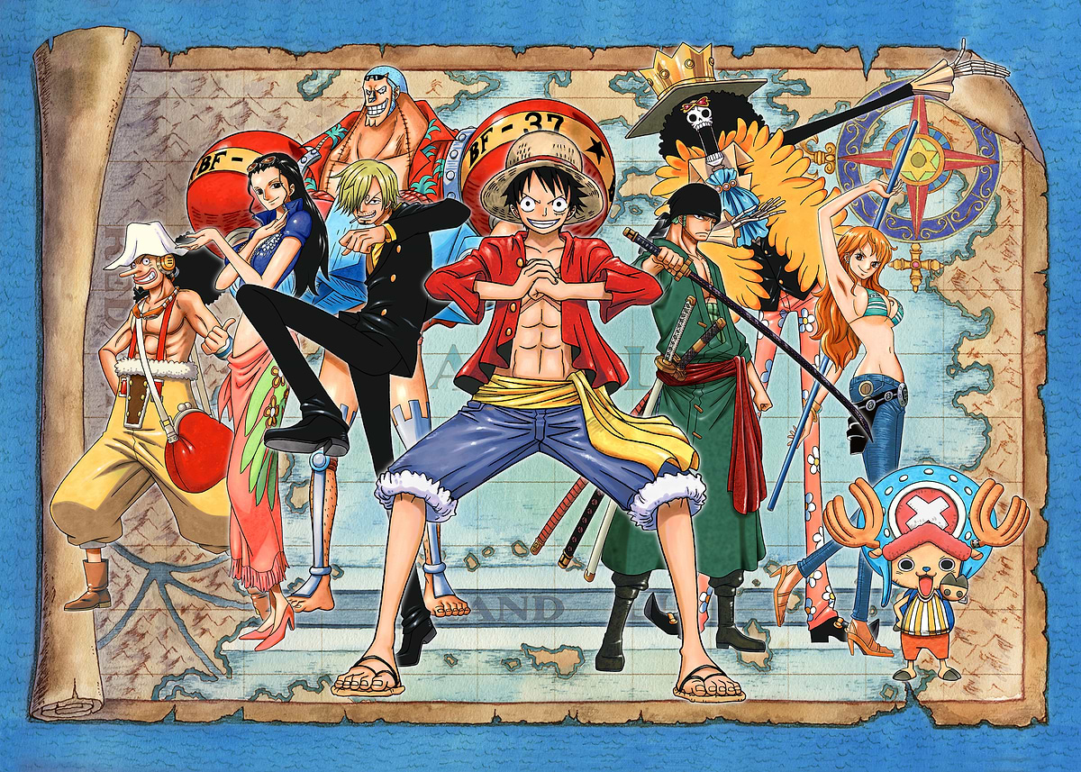 'Straw Hat Pirates Fish-man Island Grand Line Map' Poster, picture ...