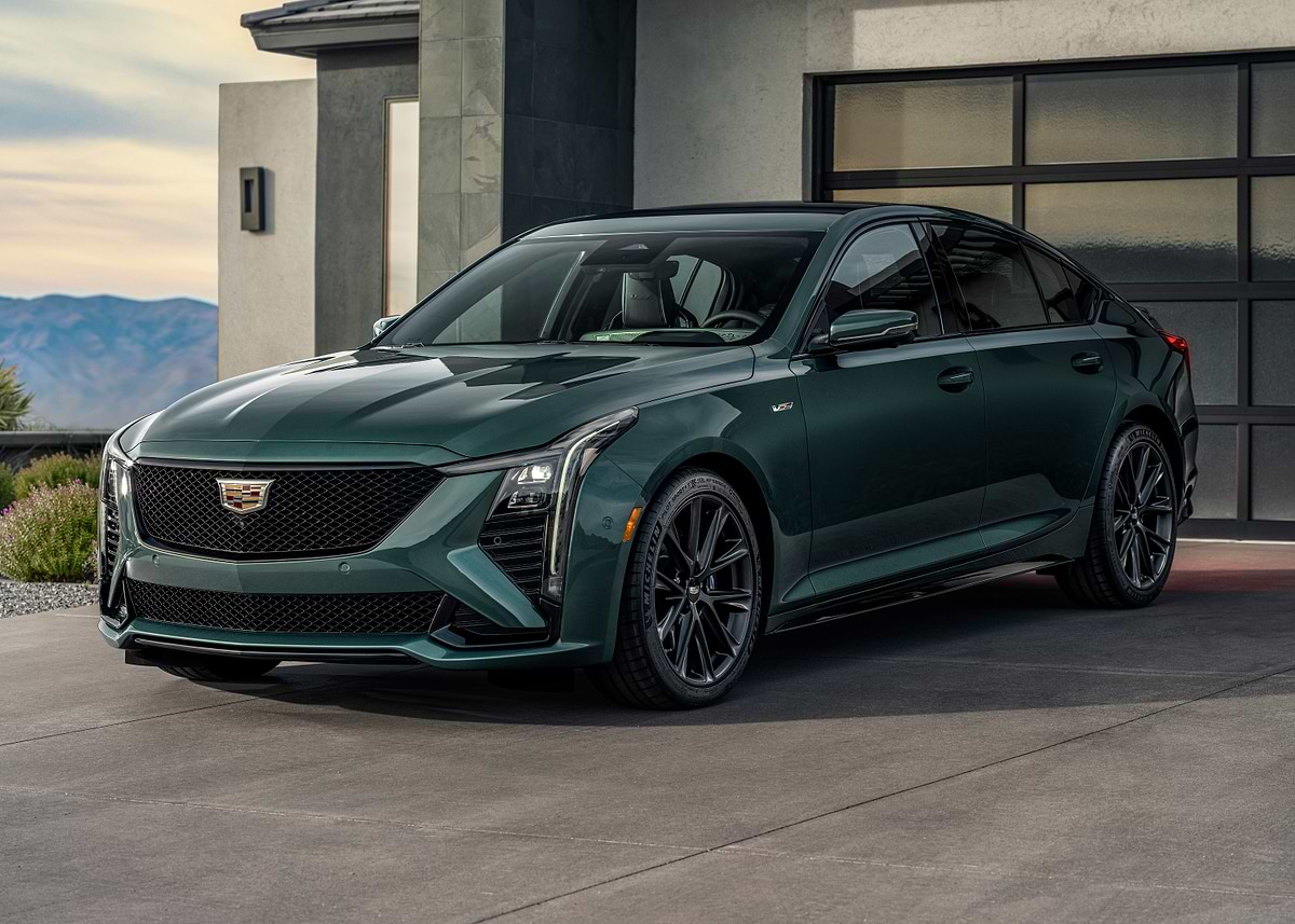 'Green Cadillac CT4-V Blackwing Car' Poster, picture, metal print ...
