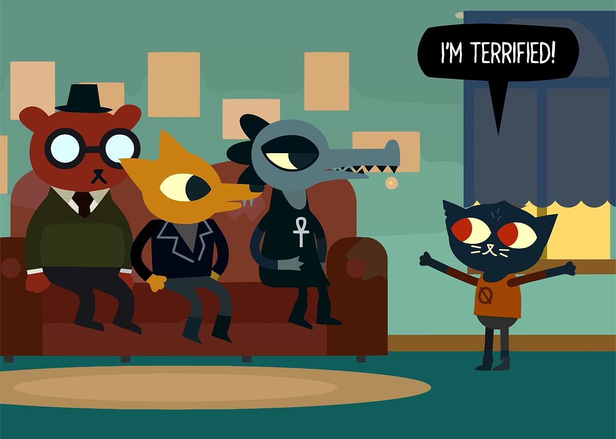 'Night in the Woods Terrified Friends' Poster, picture, metal print ...