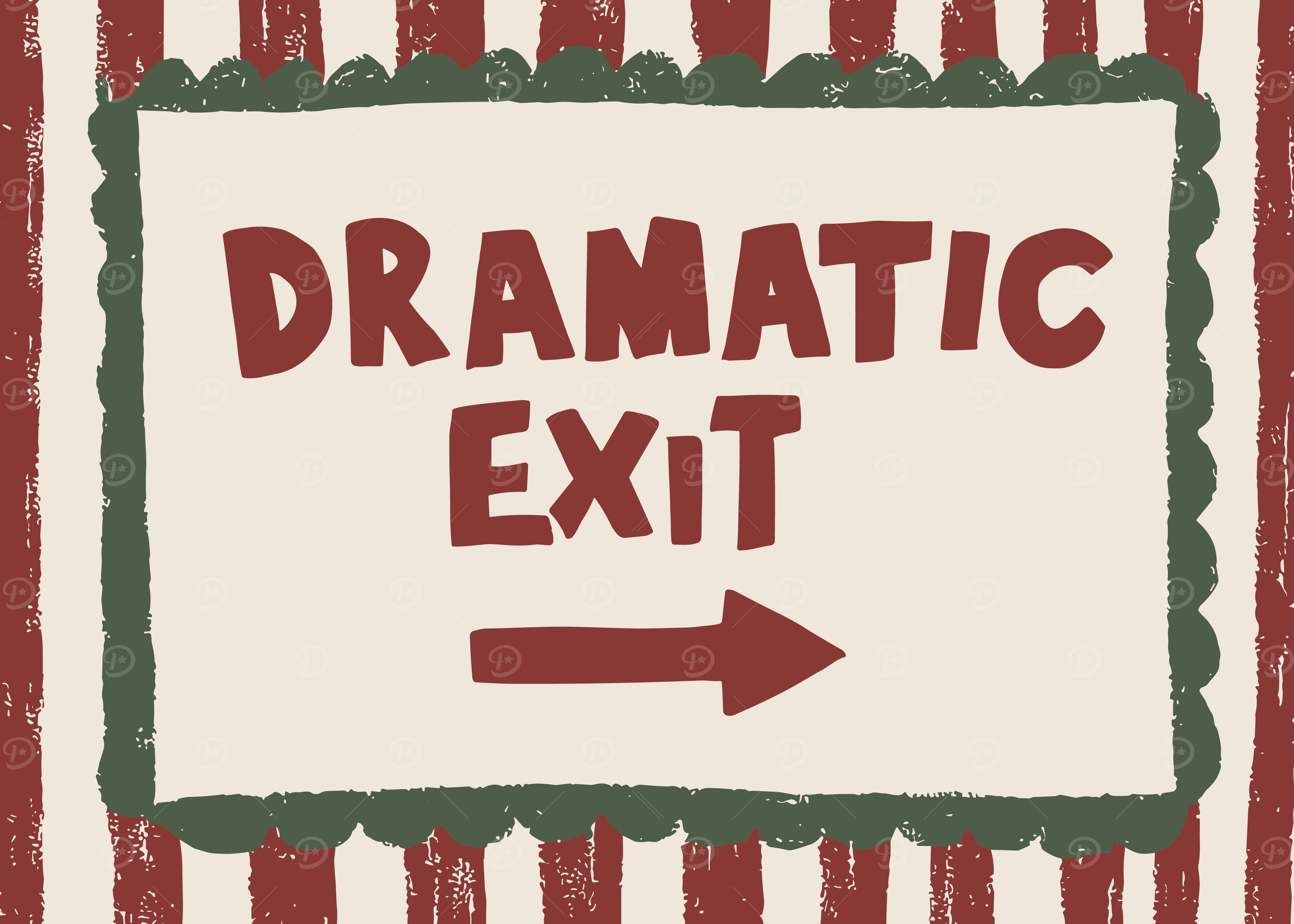 'Dramatic Exit Sign with Arrow' Poster, picture, metal print, paint by ...