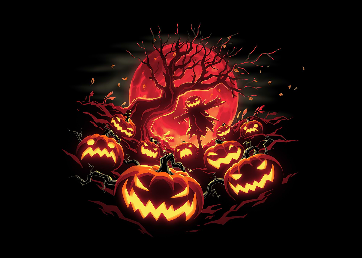 'Halloween Night Pixel Art' Poster, picture, metal print, paint by Tari ...
