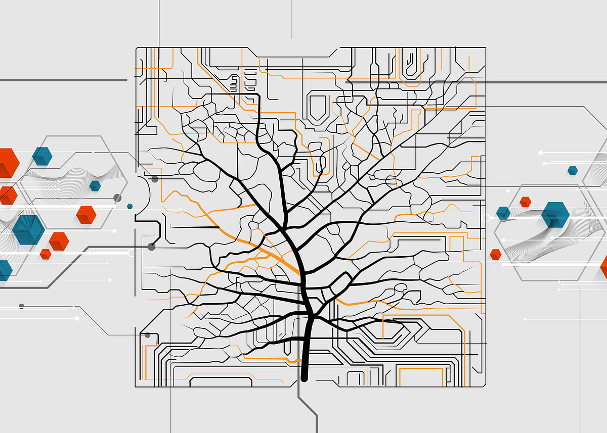 'Abstract Tech Tree Illustration' Poster, picture, metal print, paint ...