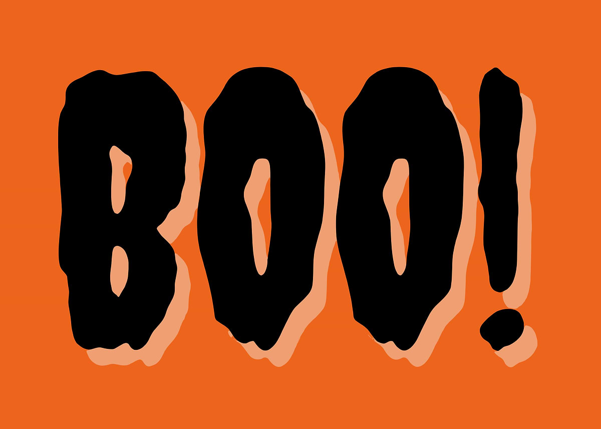 'Halloween Boo Text Art' Poster, picture, metal print, paint by My ...