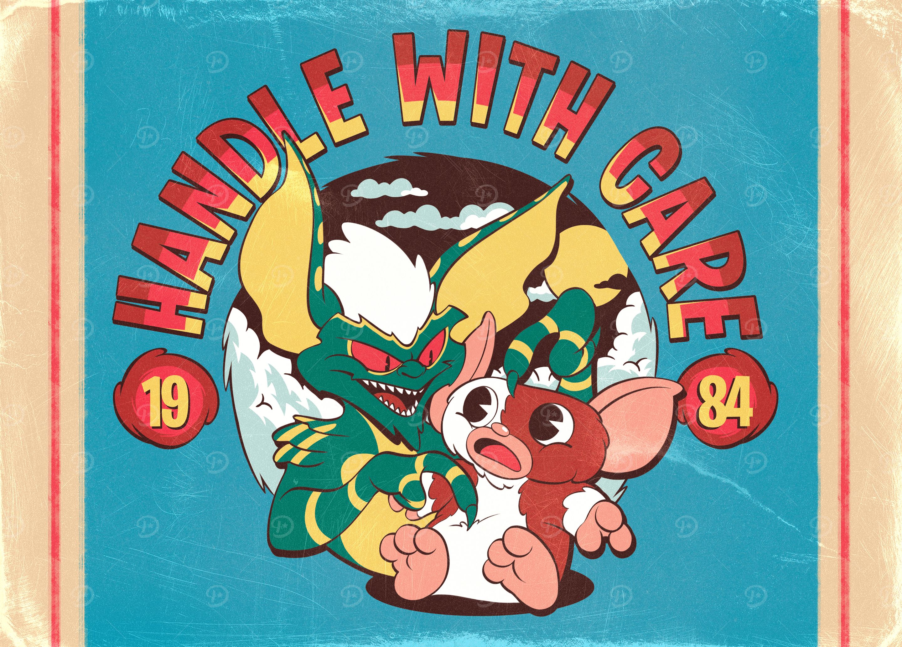 'Gremlins: Handle With Care, 1984' Poster, picture, metal print, paint ...
