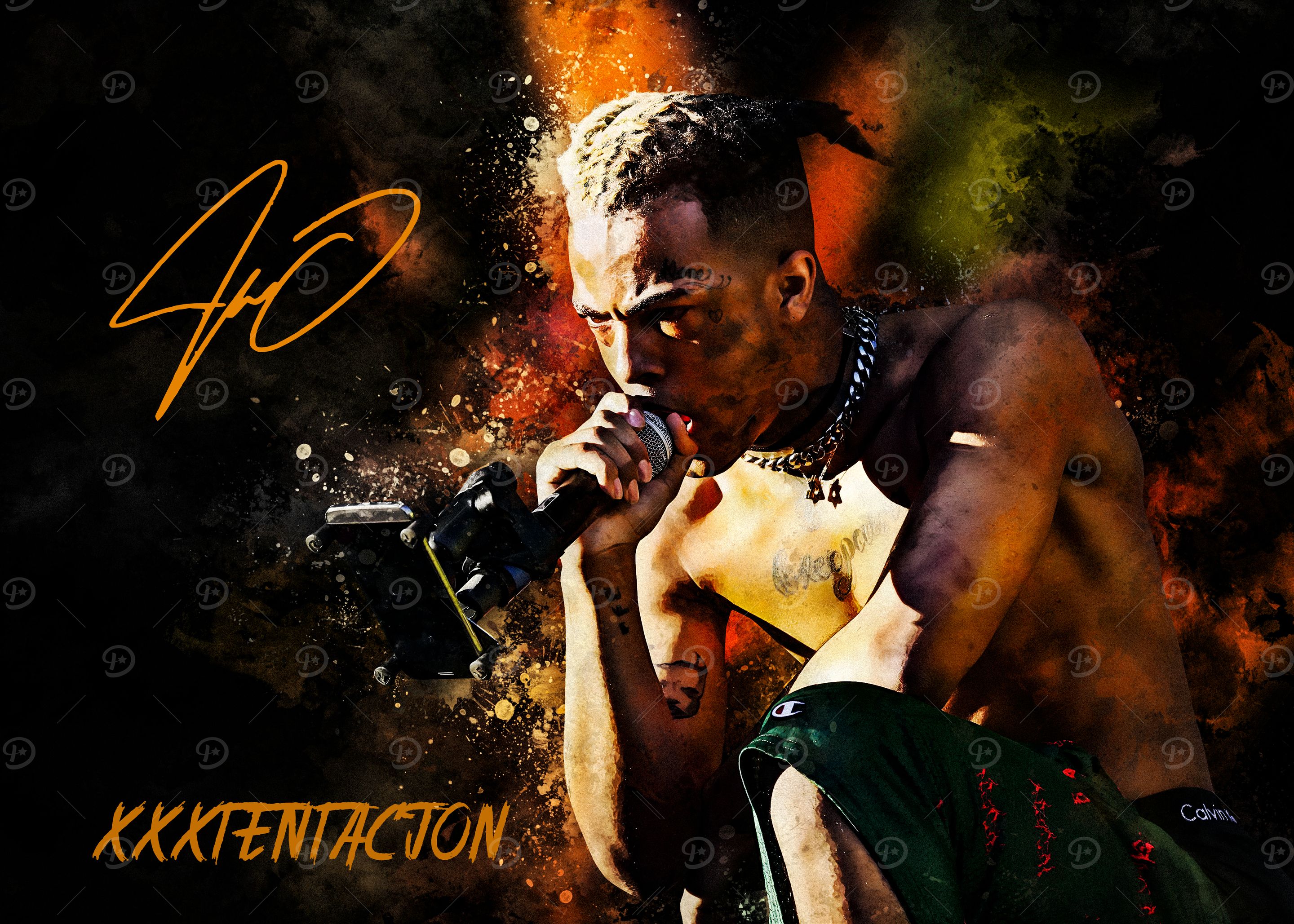 'XXXTentacion Performing Live' Poster, picture, metal print, paint by ...