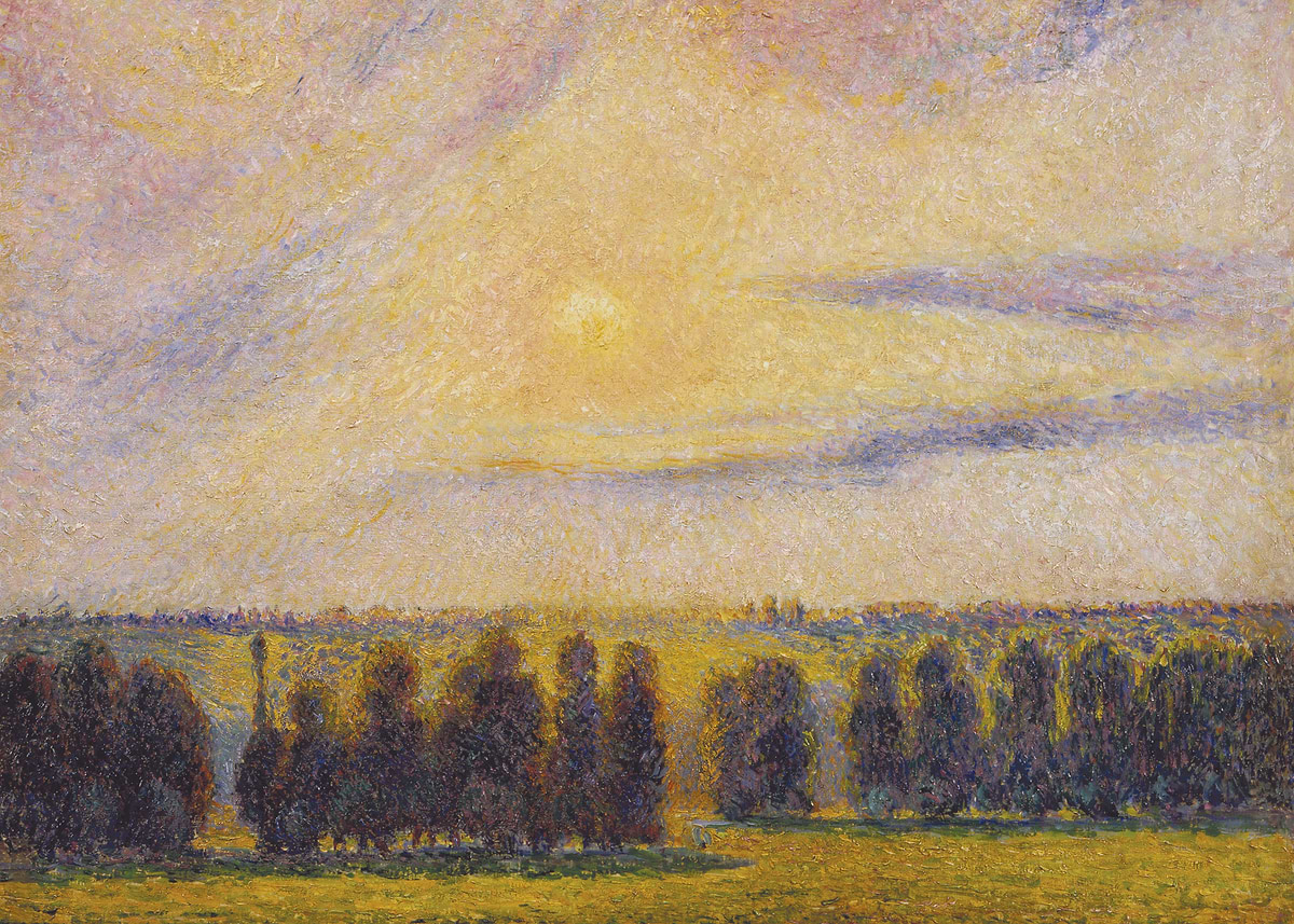 'Impressionist Landscape with Sunrise' Poster, picture, metal print ...