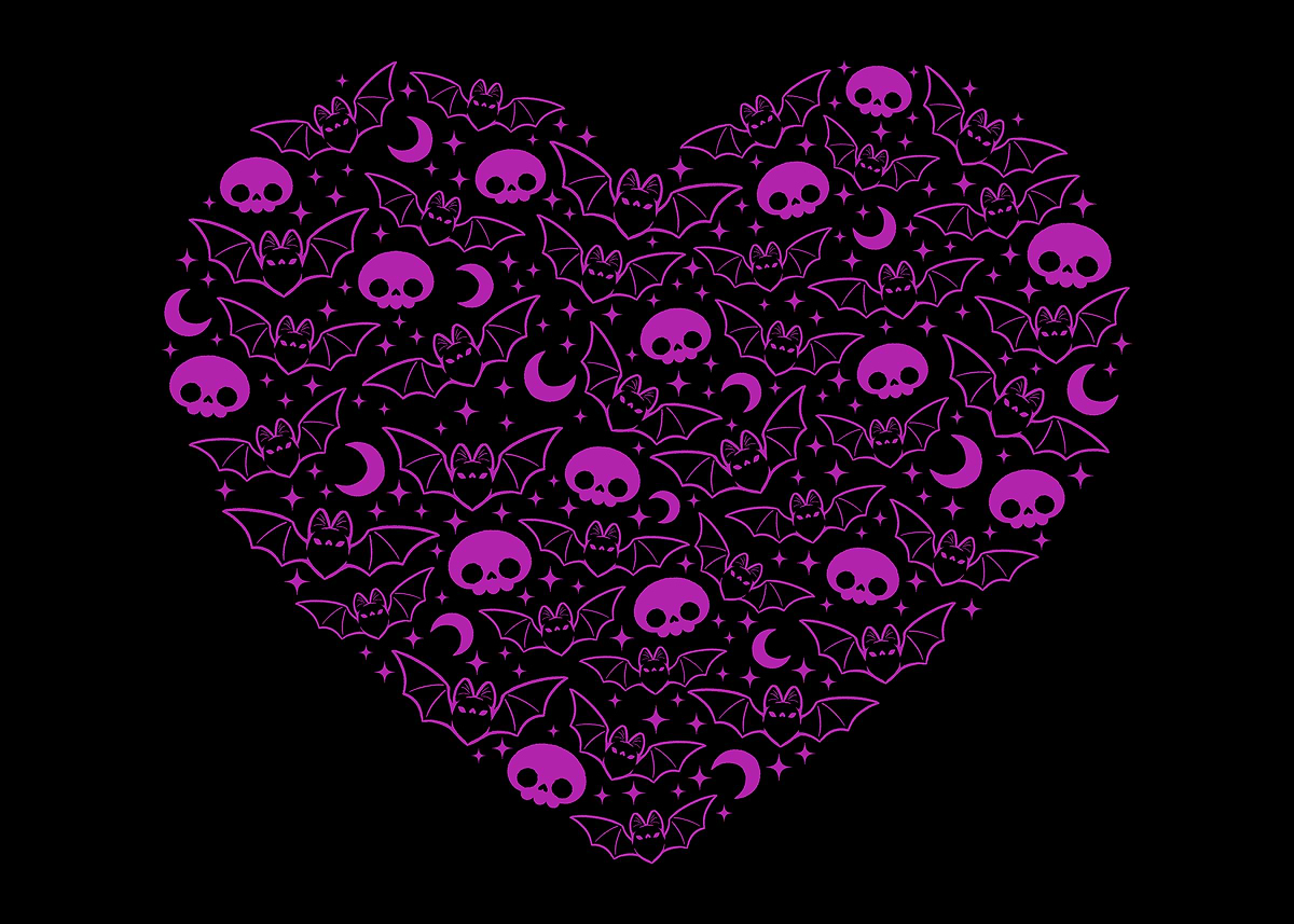 'Kawaii Goth Bat Heart' Poster, picture, metal print, paint by xMorfina ...