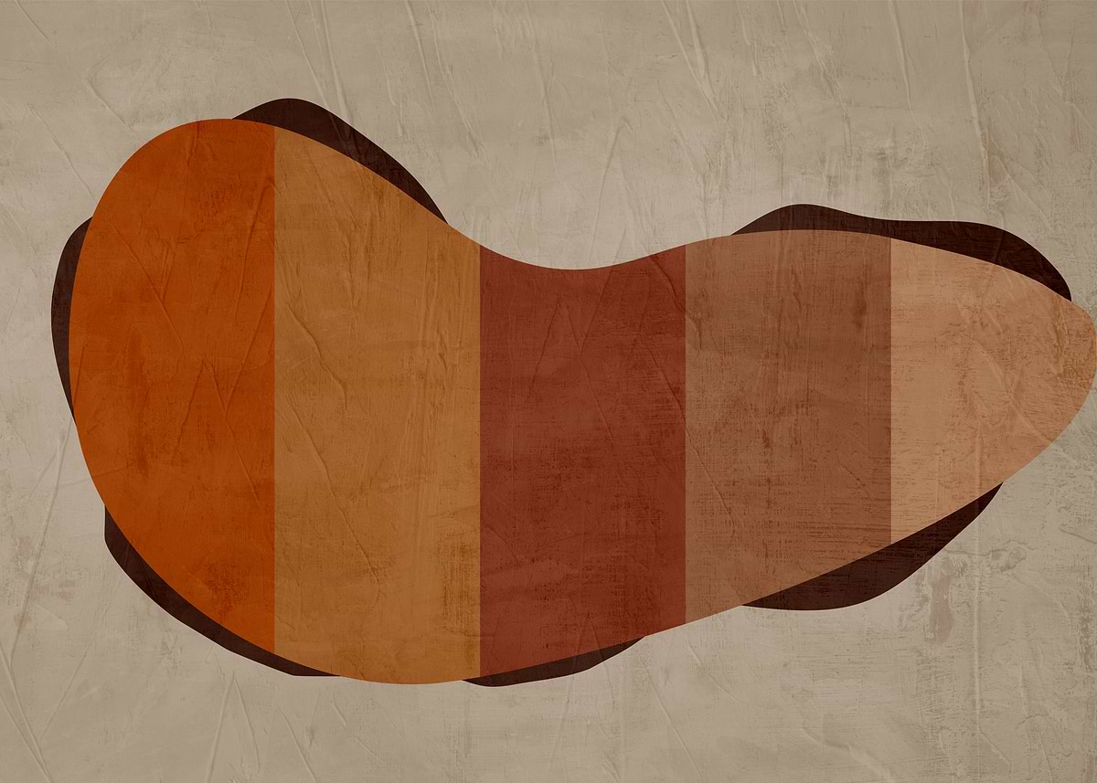 'Abstract Earth Tone Shape Art' Poster, picture, metal print, paint by ...