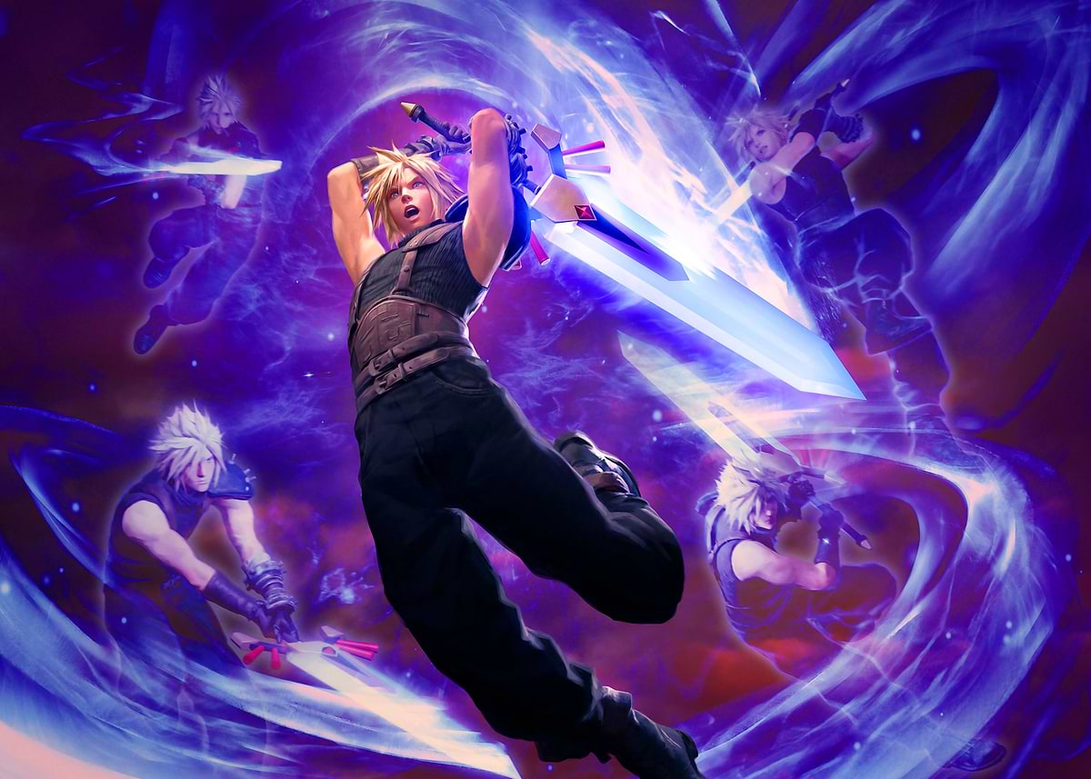 'Cloud Strife Action Pose 2025' Poster, picture, metal print, paint by ...